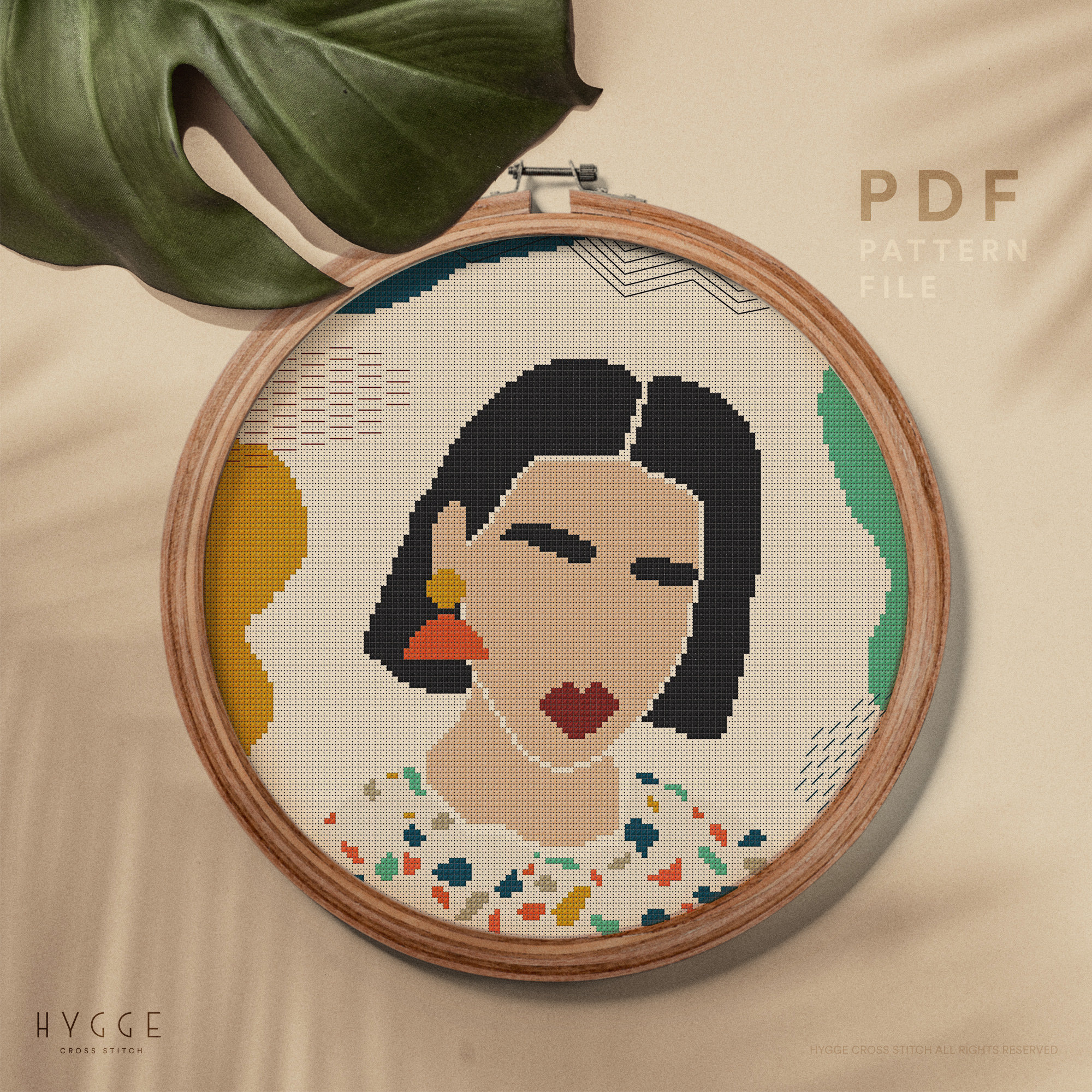 Woman Face Cross Stitch Pattern Modern Counted Cross Stitch | Etsy