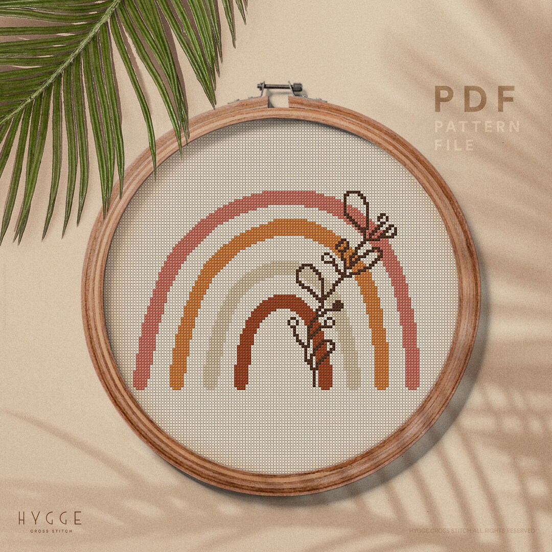 Easy Cross Stitch, Bohemian Embroidery Pattern, Wall Home Decor ...