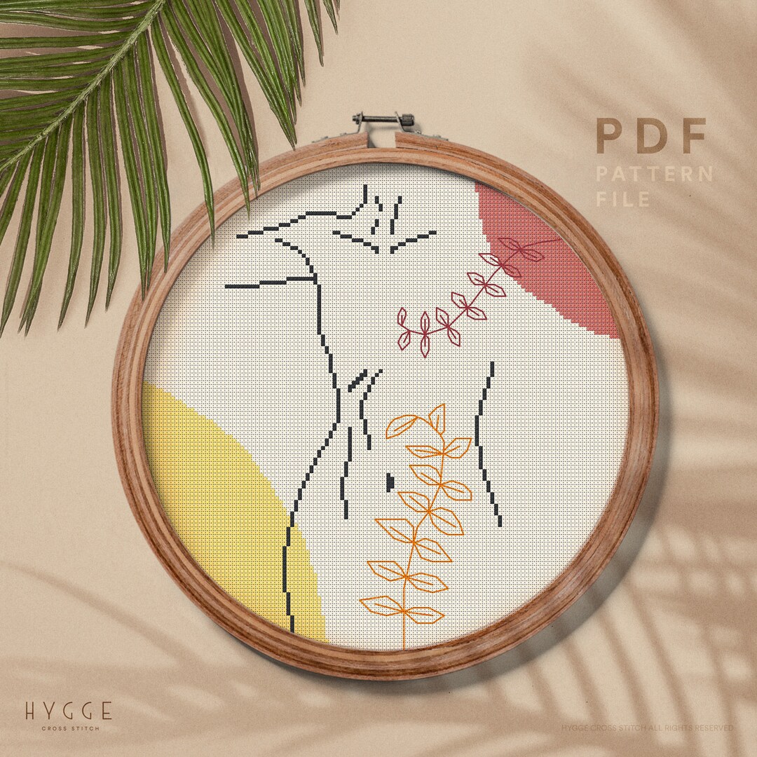 Human Body Shape Cross Stitch Pattern, Modern Counted Cross Stitch ...