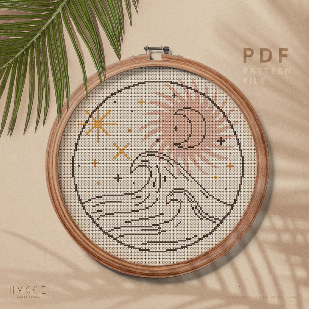 Sea Wave Cross Stitch Pattern, Easy Embroidery Design, Digital PDF ...