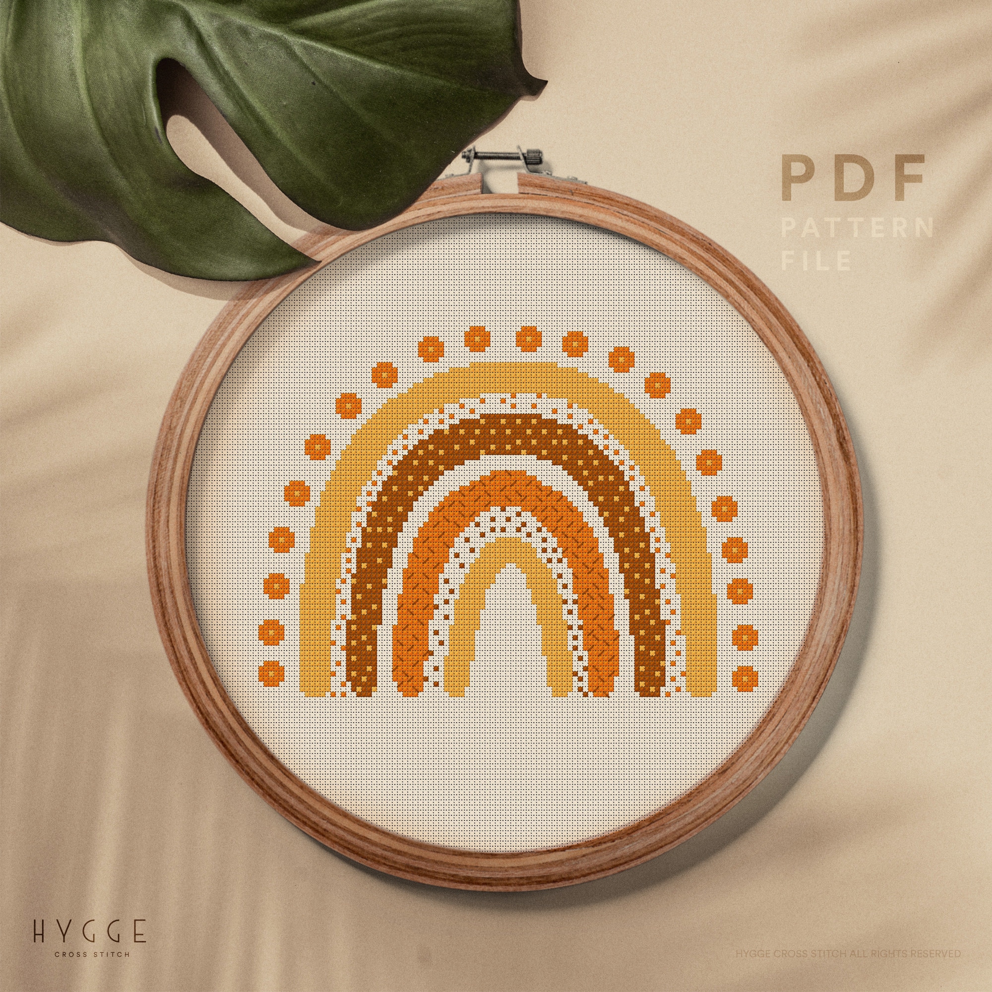 Rainbow Cross Stitch Pattern Easy Counted Cross Stitch Boho | Etsy