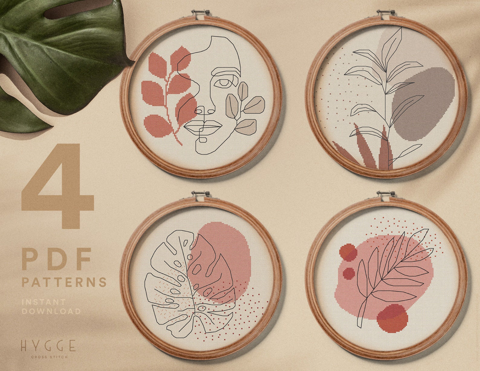 Modern Cross Stitch Pattern Face Shape Counted Cross Stitch | Etsy