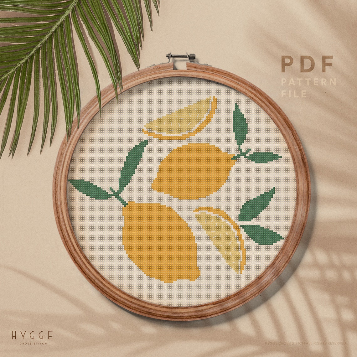 Lemon Cross Stitch Pattern Fruits Theme Modern Embroidery | Etsy