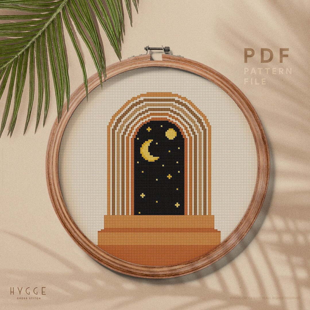 Celestial Cross Stitch Pattern, Easy Counted Cross Stitch Chart, Modern ...