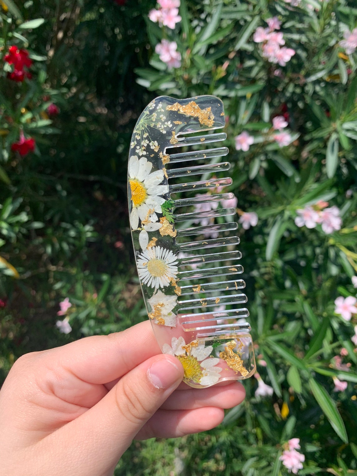 Custom flower Comb Made of Resin Handmade Resin Art | Etsy