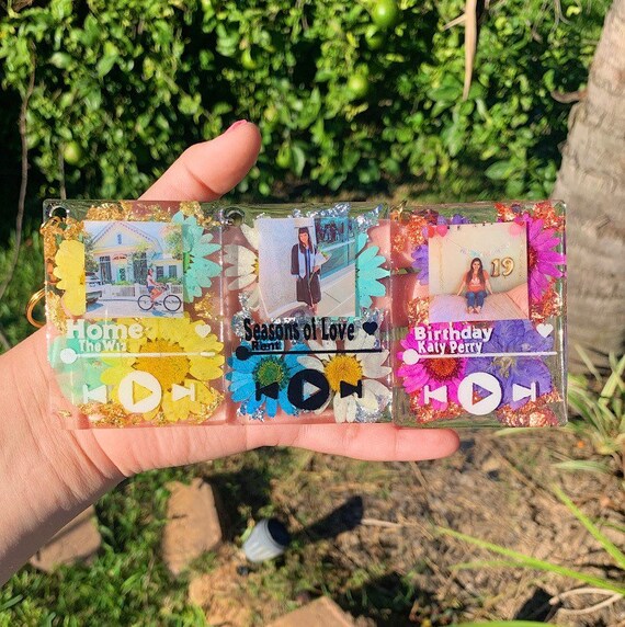 Album Cover Keychain Resin Flower Album Keychains Custom | Etsy