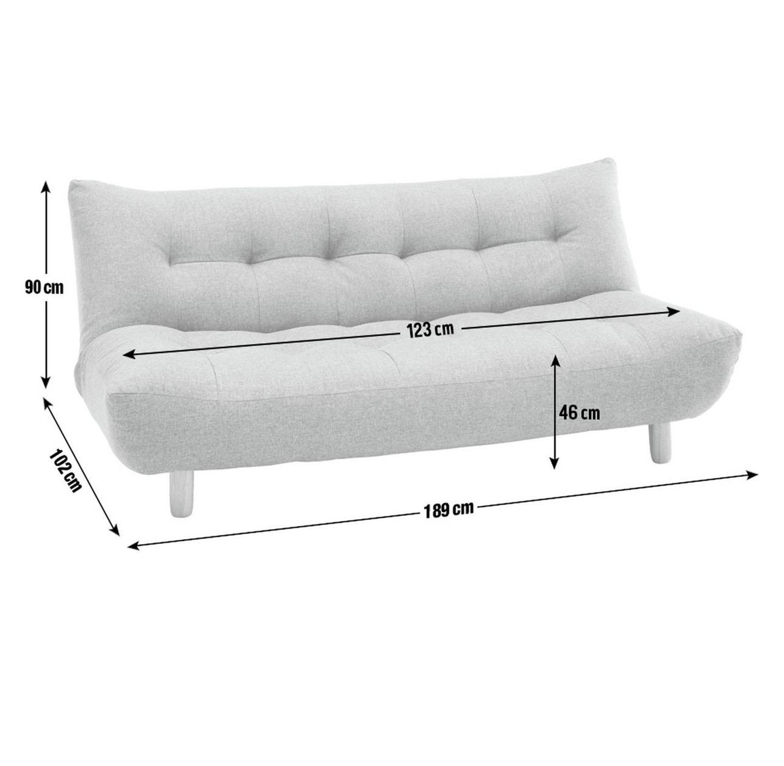 Modern Convertible Sofa Bed - Stylish Dark Grey Futon With Wooden Legs ...