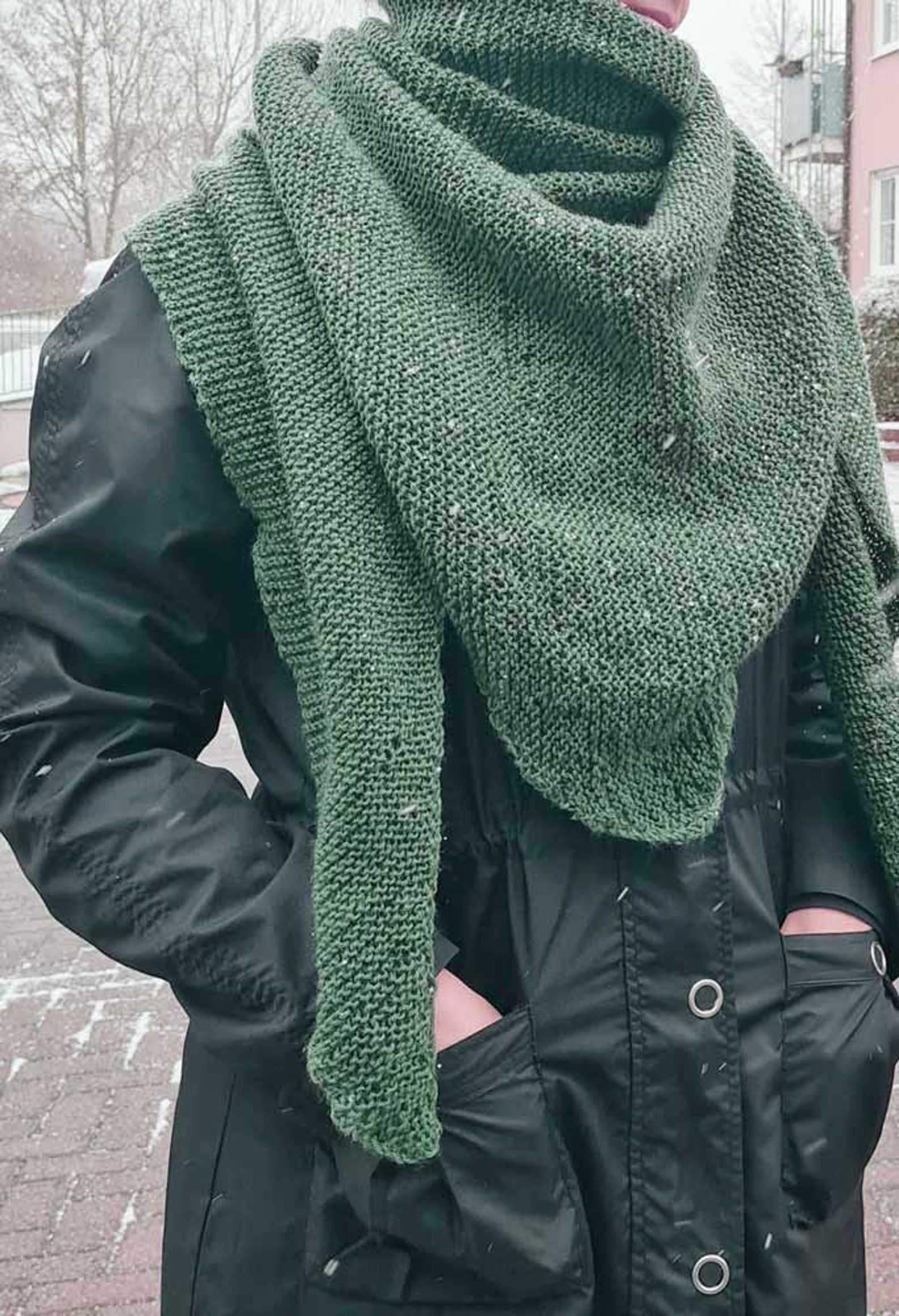 How to Knit Large Triangle Shawl - Pattern | Pdf-download | ENGLISCH ...