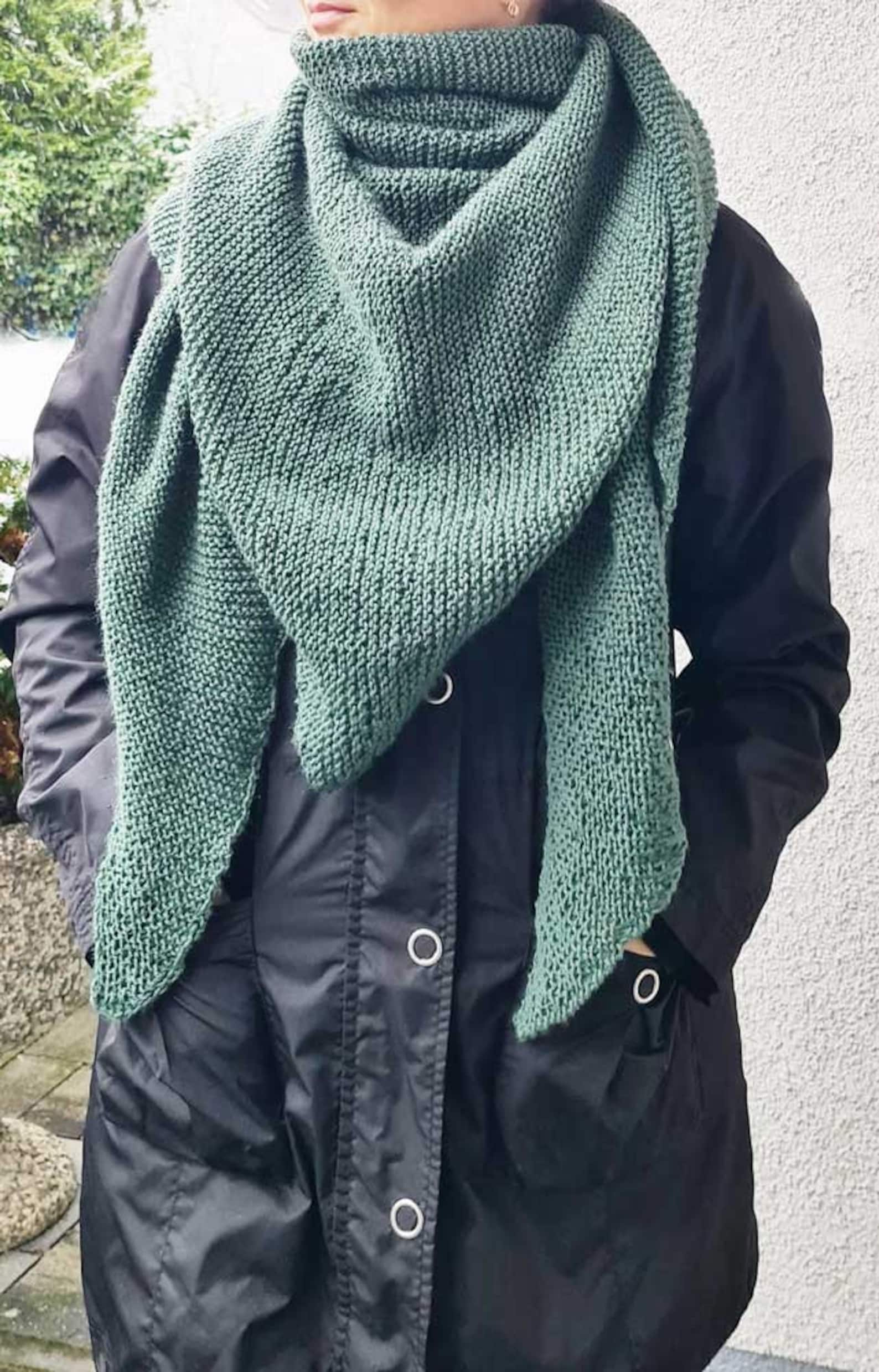 How to Knit Large Triangle Shawl - Pattern | Pdf-download | ENGLISCH ...