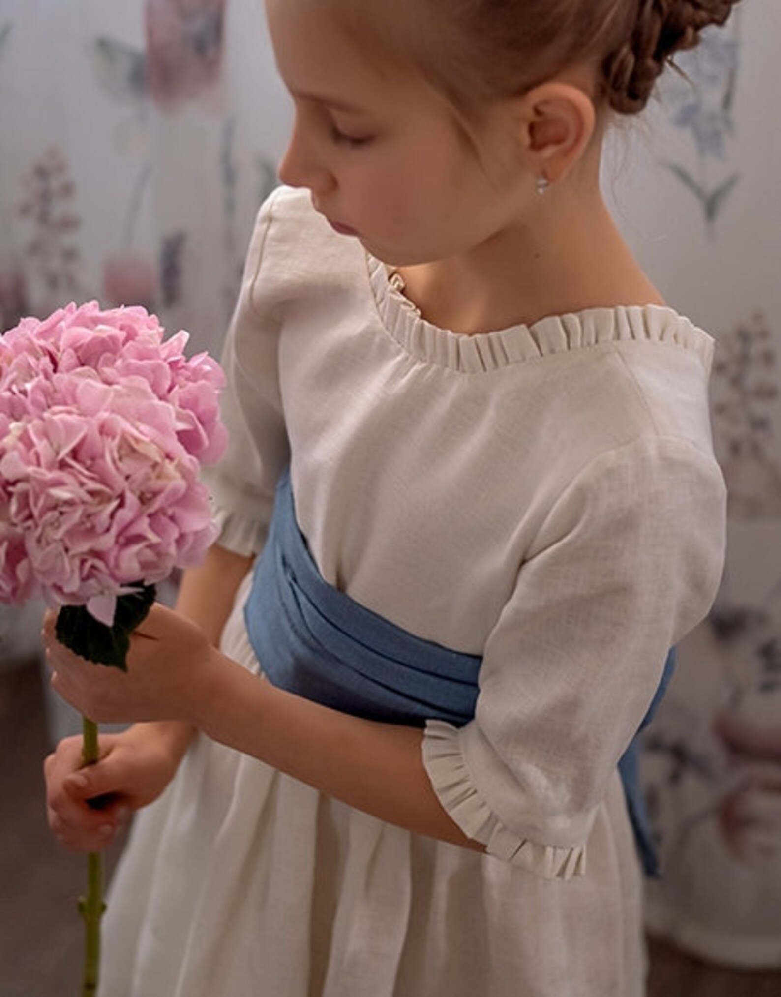 Linen Flower Girl Dress Ivory Flower Girl Dress Boho Flower - Etsy