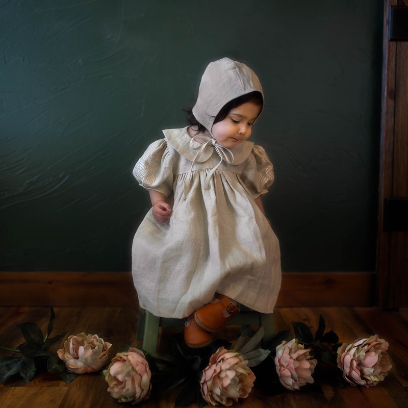 Baby Linen Dress - Etsy