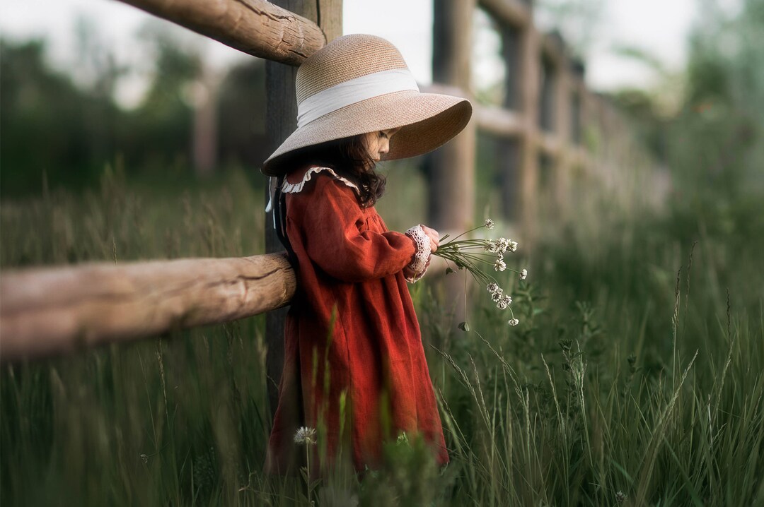 Rust Baby Dress With Collar, Rust Flower Girl Dress, Christmas Toddler ...
