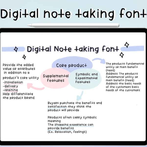 Goodnotes Handwriting Font - Etsy