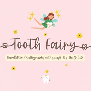 Tooth Fairy Font With Tails Handwritten Font for Cricut Font Procreate ...