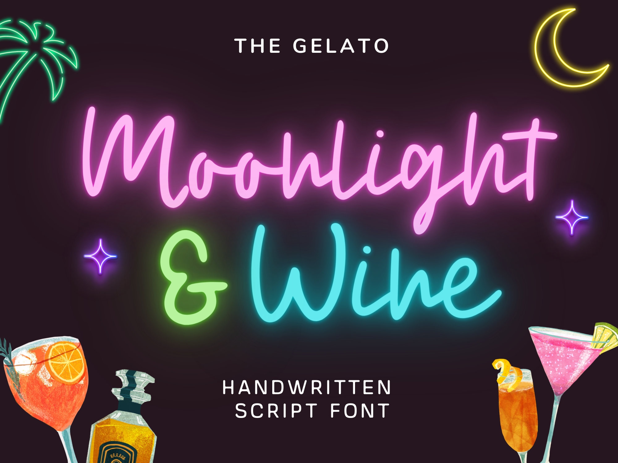 Neon Sign Script Font Monoline Script Signature Script Font Summer ...