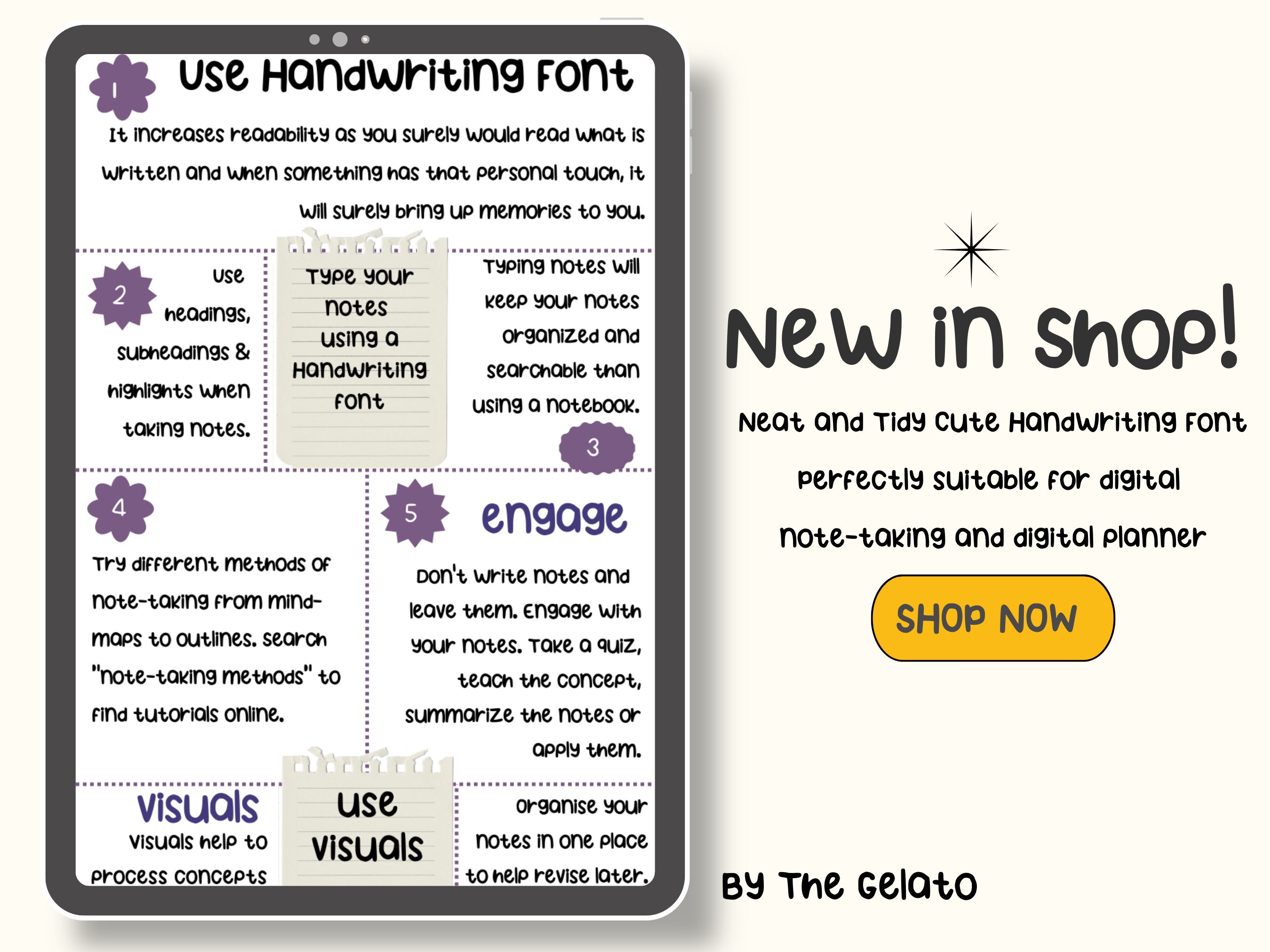 Bold Handwriting Font for Goodnotes Digital Planner Font Note Taking ...