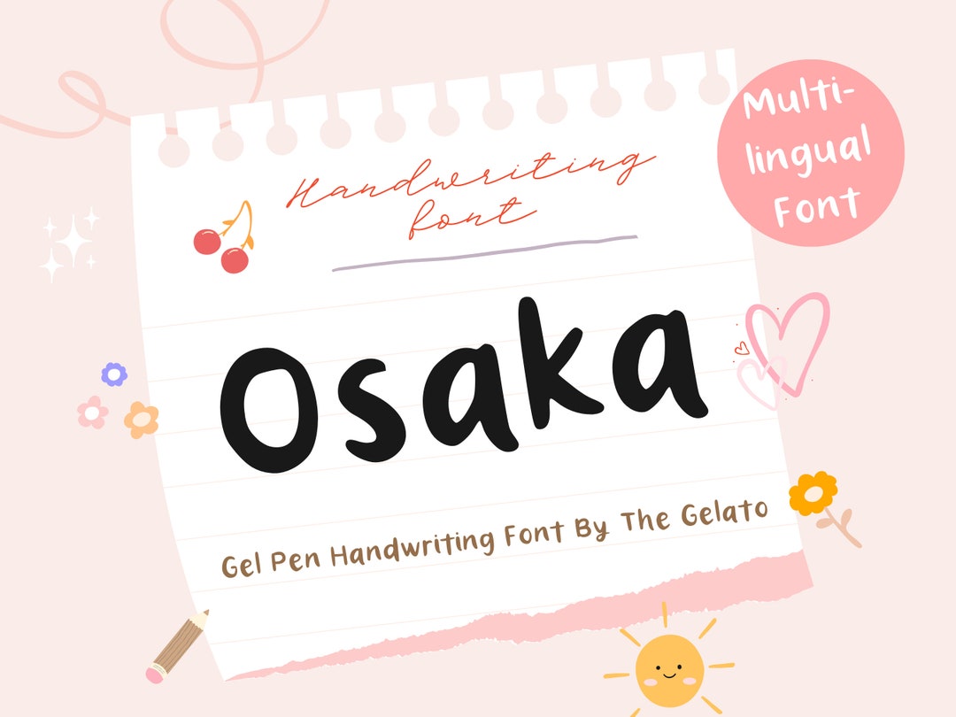 Natural Handwriting Font Gel Pen Font iPad Notability Font Cute ...