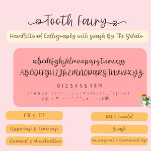 Tooth Fairy Font With Tails Handwritten Font for Cricut Font Procreate ...