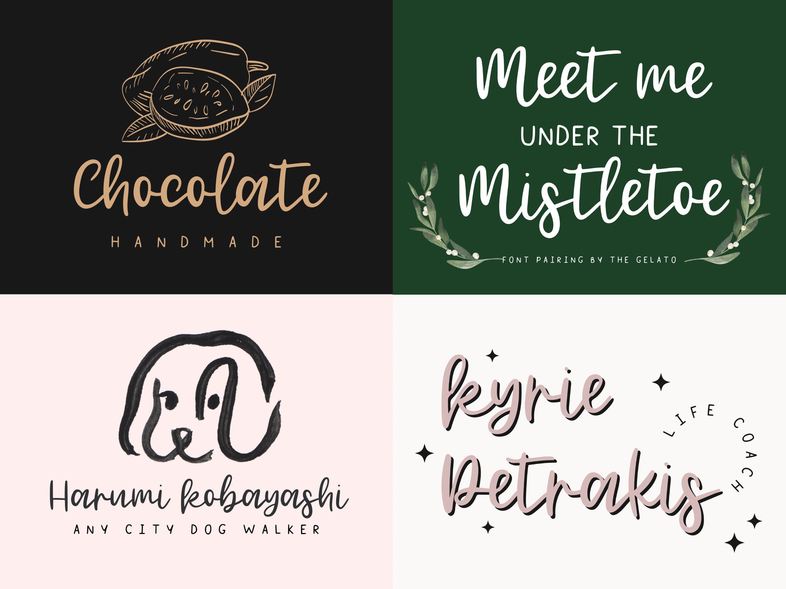 Handwritten Script Font Bundle Sweet Cursive Font Scrapbook Font Canva ...