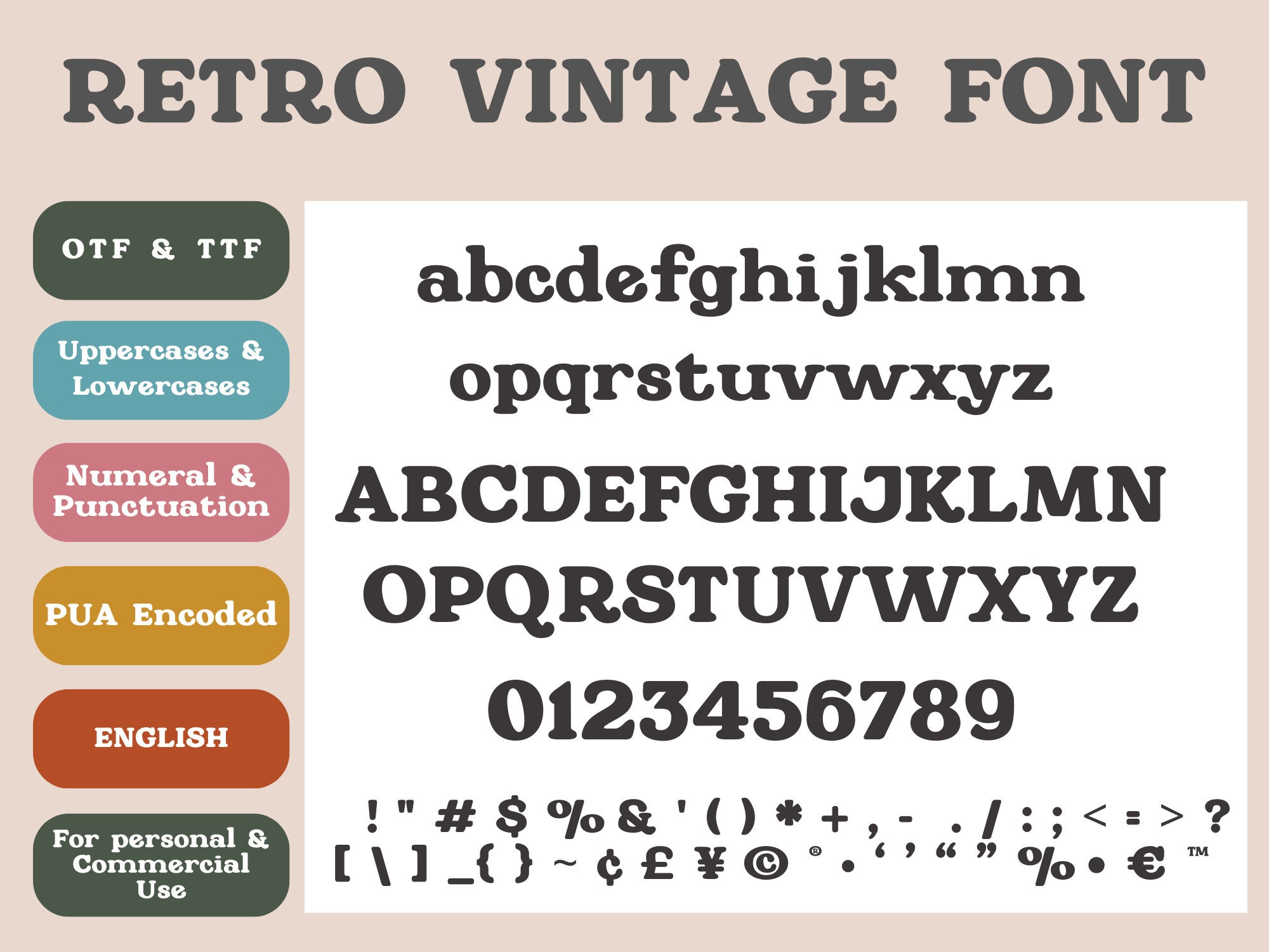 Retro Vintage Handwritten Font Duo Cute Quote Font Groovy Boho - Etsy