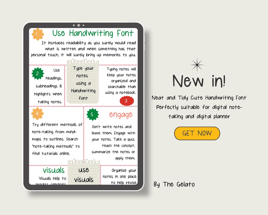 Cute Neat Handwritten Font Goodnotes Handwriting Digital Font for ...