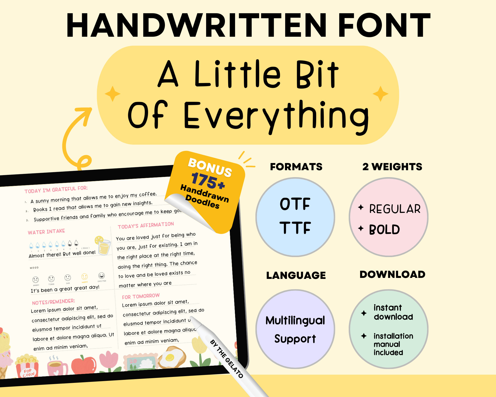 Clean Handwriting Font Goodnotes Handwritten Font Digital Planner Font ...