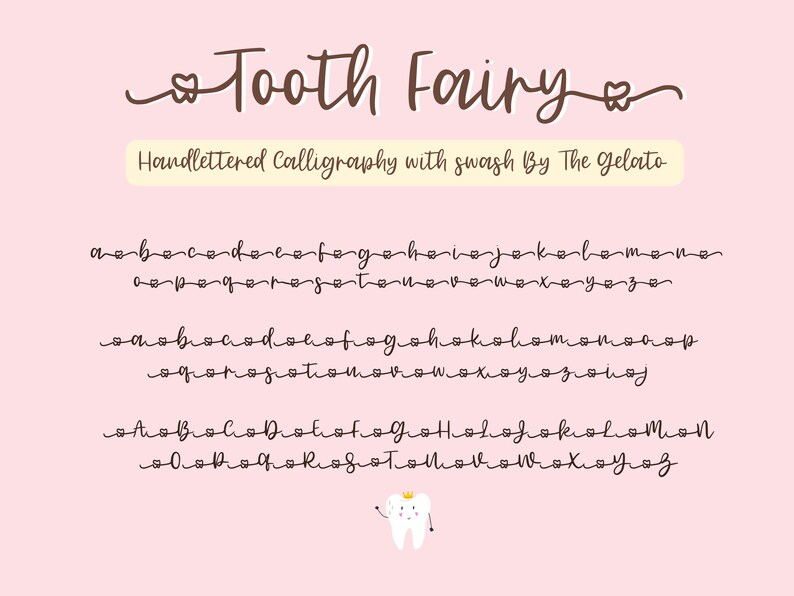 Tooth Fairy Font With Tails Handwritten Font for Cricut Font Procreate ...
