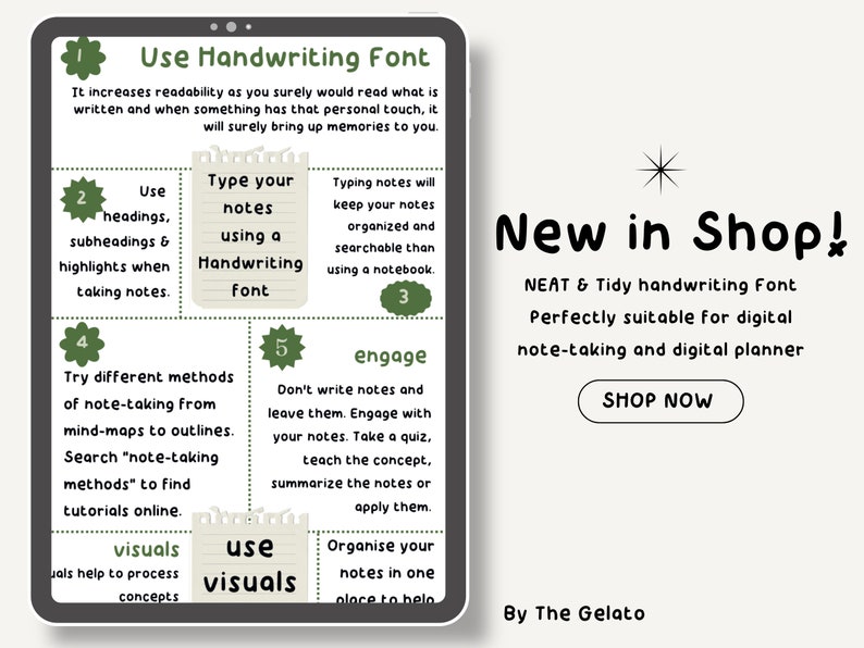 Neat Handwriting Font Student Note Taking Font Goodnotes Handwritten ...