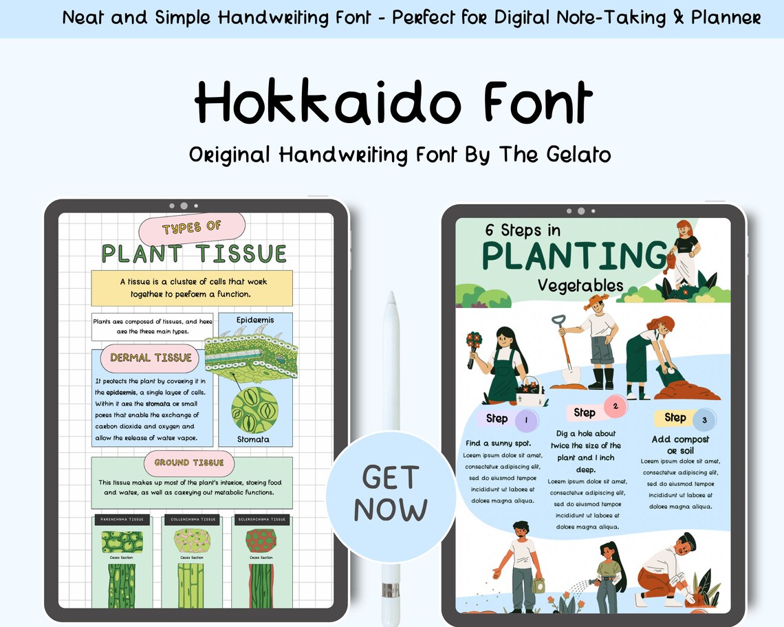 Handwritten Font for Digital Planner Neat Study Notes Font Bullet ...