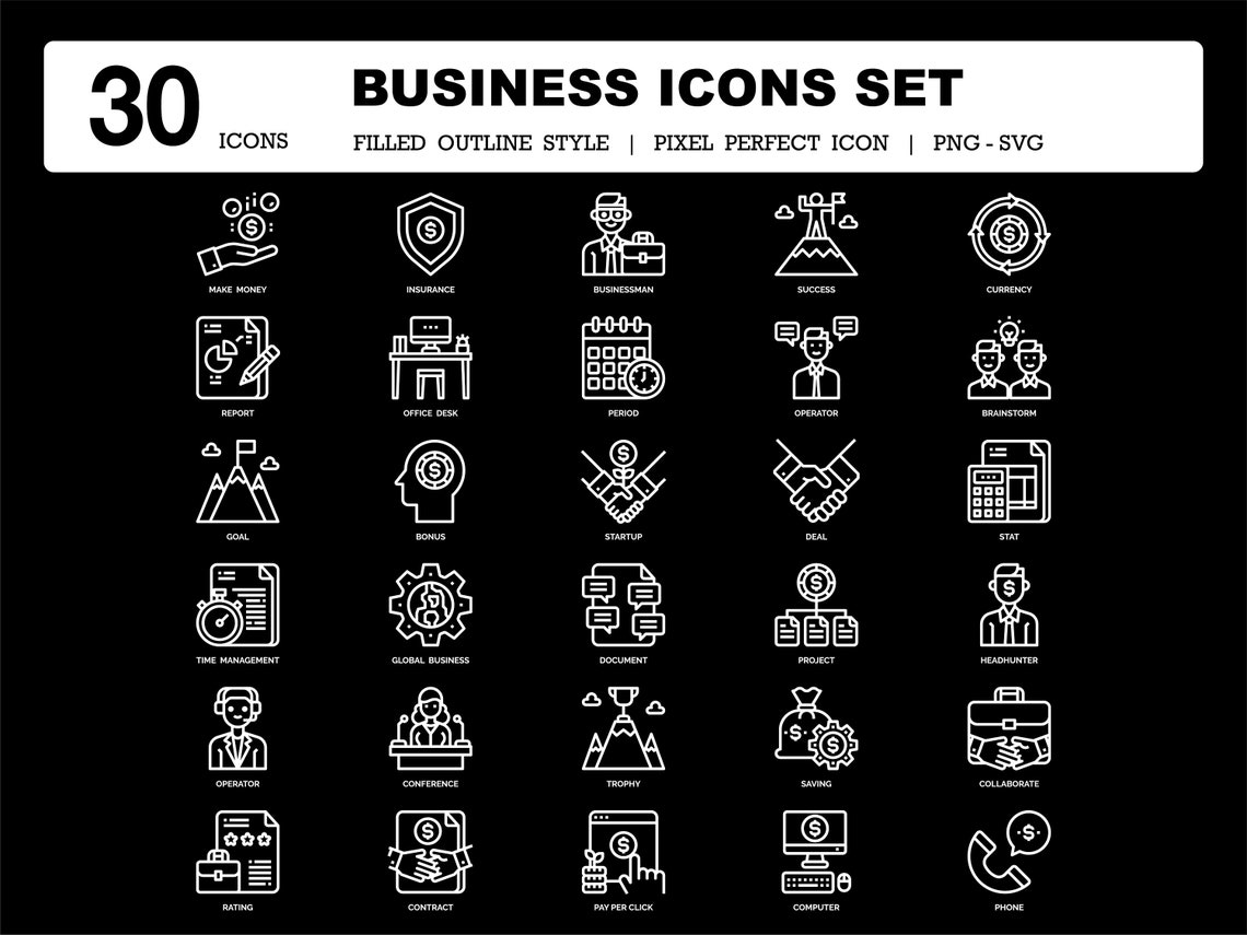 Business Icon Set Corporate Icon Pack Office Icons Vector Icons for ...