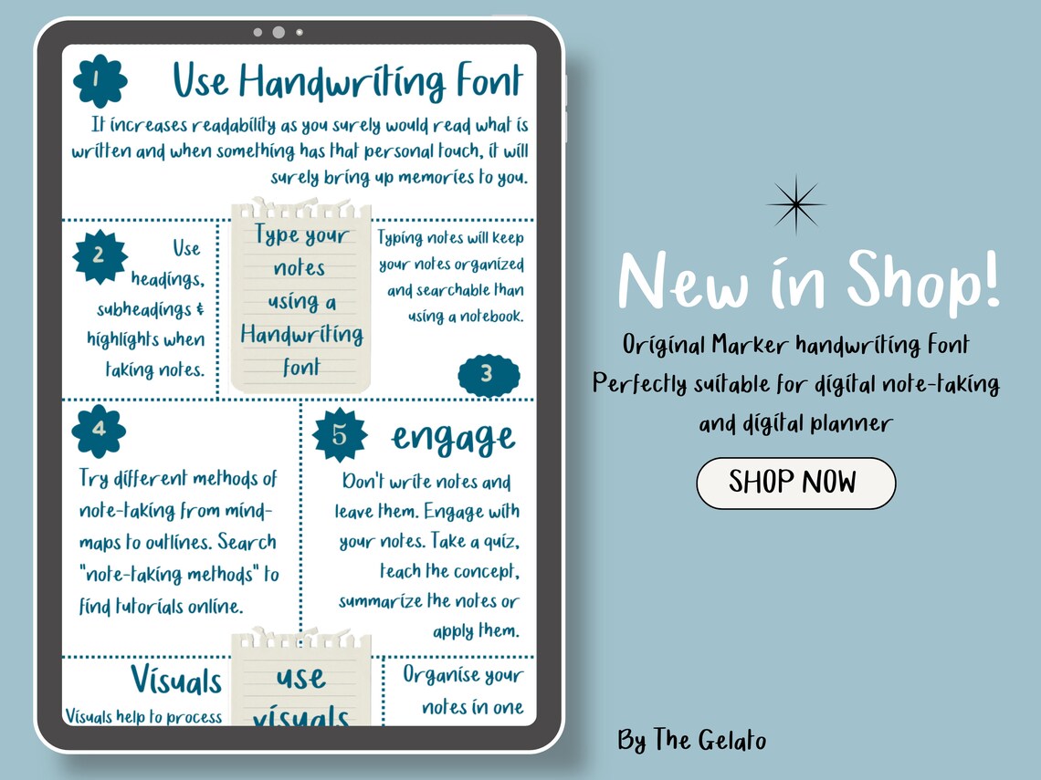Student Handwritten Font Neat Handwritten Font for Digital Note Taking ...