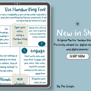 Student Handwritten Font Neat Handwritten Font for Digital Note Taking ...