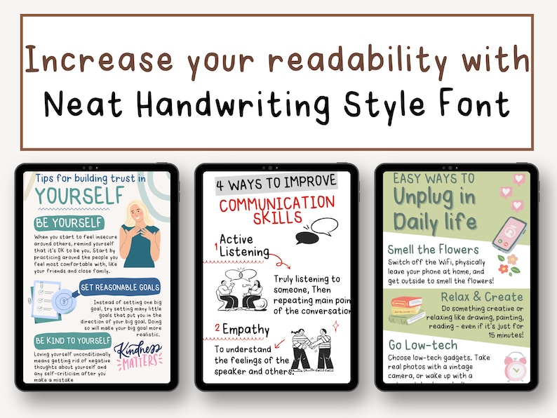 Clean Handwriting Font for Digital Note Taking Planner Handwriting ...