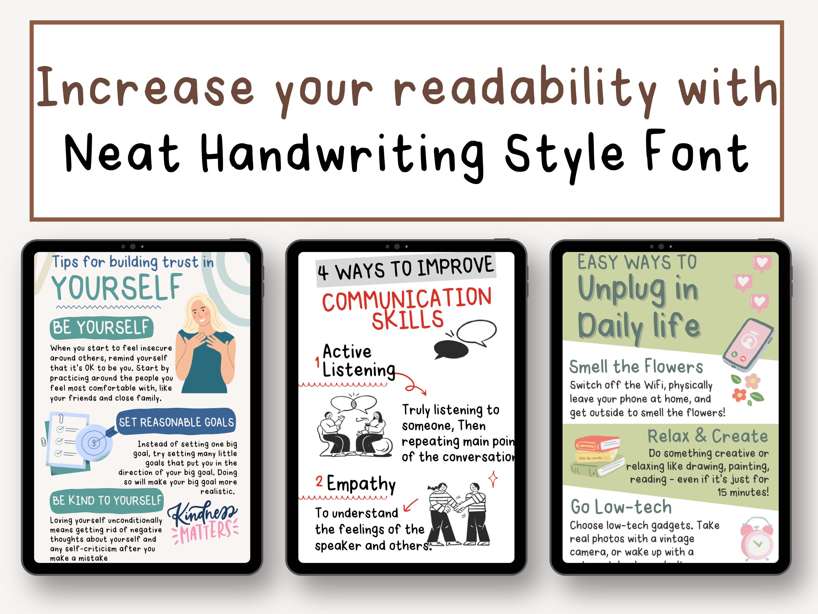 Clean Handwriting Font for Digital Note Taking Planner Handwriting ...
