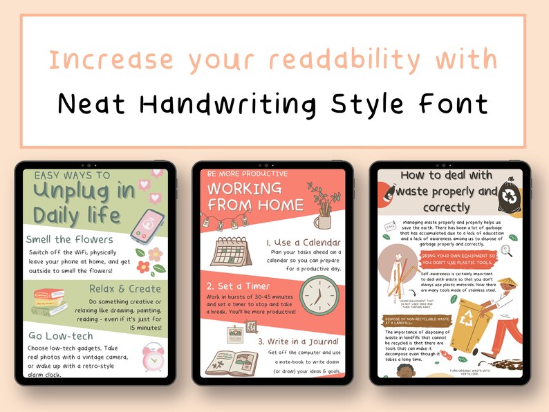 Aesthetic Student Note Font for Digital Planner and Note Taking ...