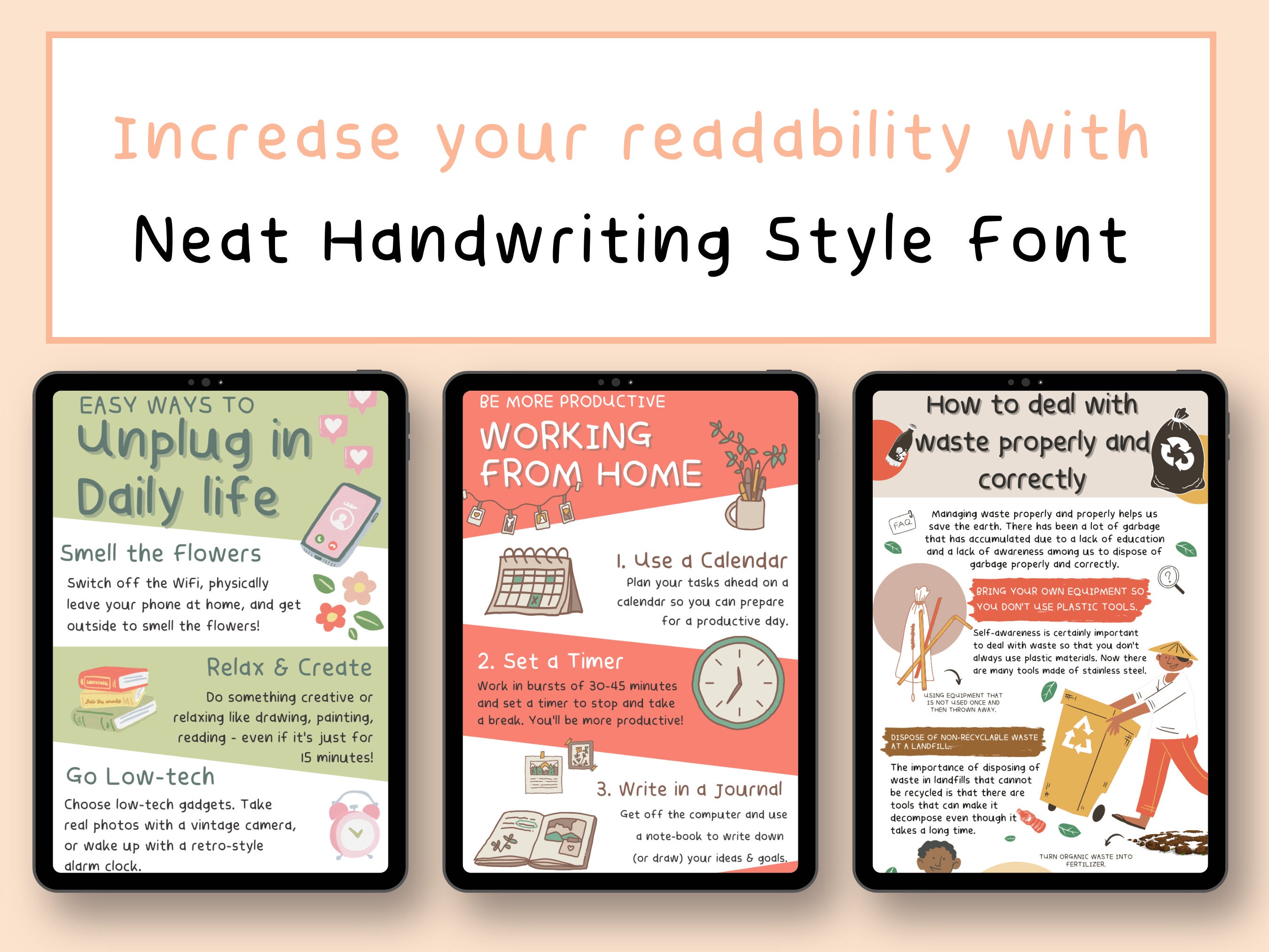 Aesthetic Student Note Font for Digital Planner and Note Taking ...