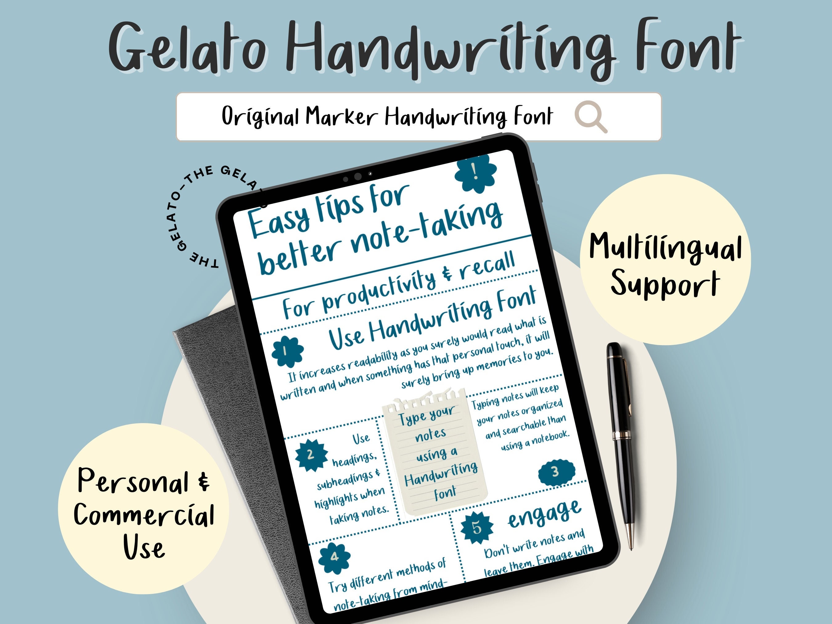 Student Handwritten Font Neat Handwritten Font for Digital Note Taking ...