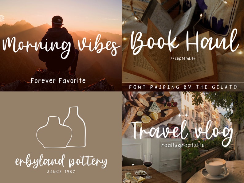 Handwritten Script Font Bundle Sweet Cursive Font Scrapbook Font Canva ...