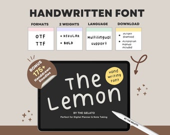 Handwriting Goodnotes Font Cute Neat Note Taking Font iPad Handwritten ...