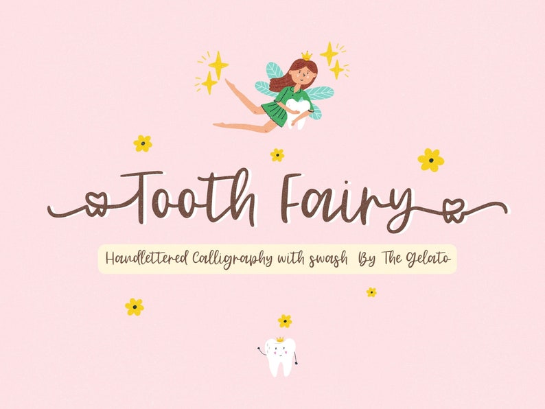 Tooth Fairy Font With Tails Handwritten Font for Cricut Font Procreate ...