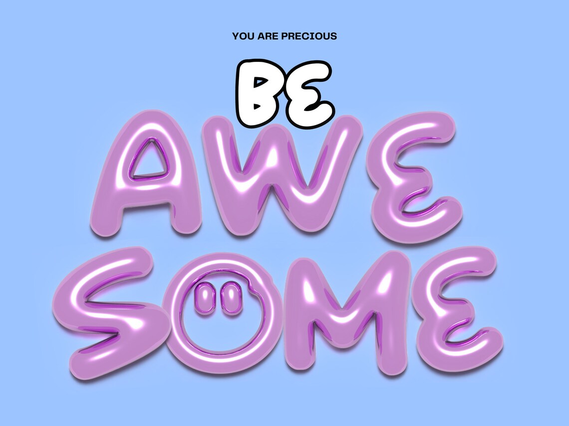 Handwritten Street Font Y2K Bubble Font Bundle 3D Metallic Chrome PNG ...