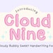 Handwriting Bubble Font Cloud Font Cartoon Font Cursive Bubble Font ...