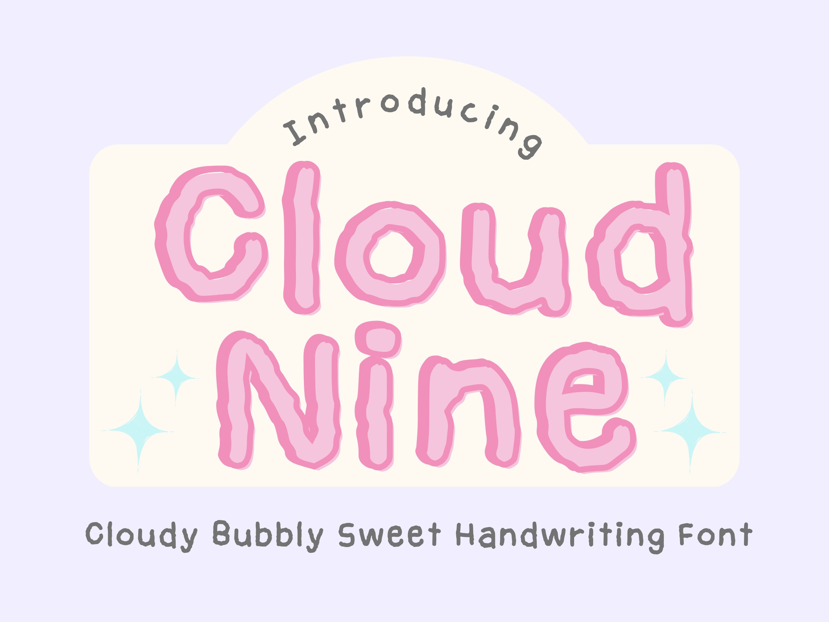 Handwriting Bubble Font Cloud Font Cartoon Font Cursive Bubble Font ...