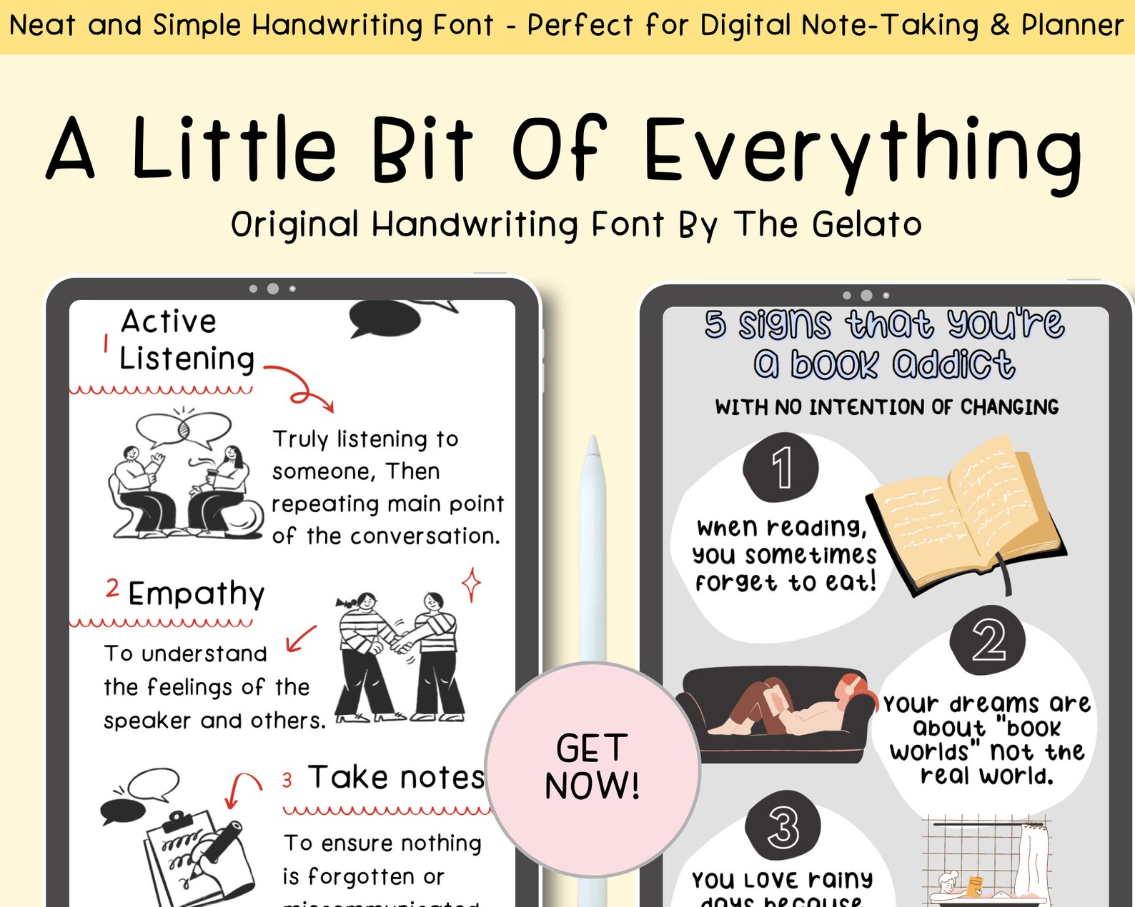 Clean Handwriting Font Goodnotes Handwritten Font Digital Planner Font ...