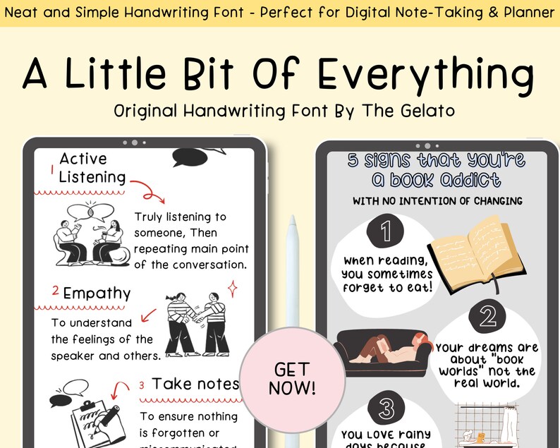 Clean Handwriting Font Goodnotes Handwritten Font Digital Planner Font ...