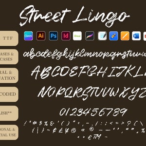 Handwritten Brush Stroke Font Street Handwriting Font Urban - Etsy