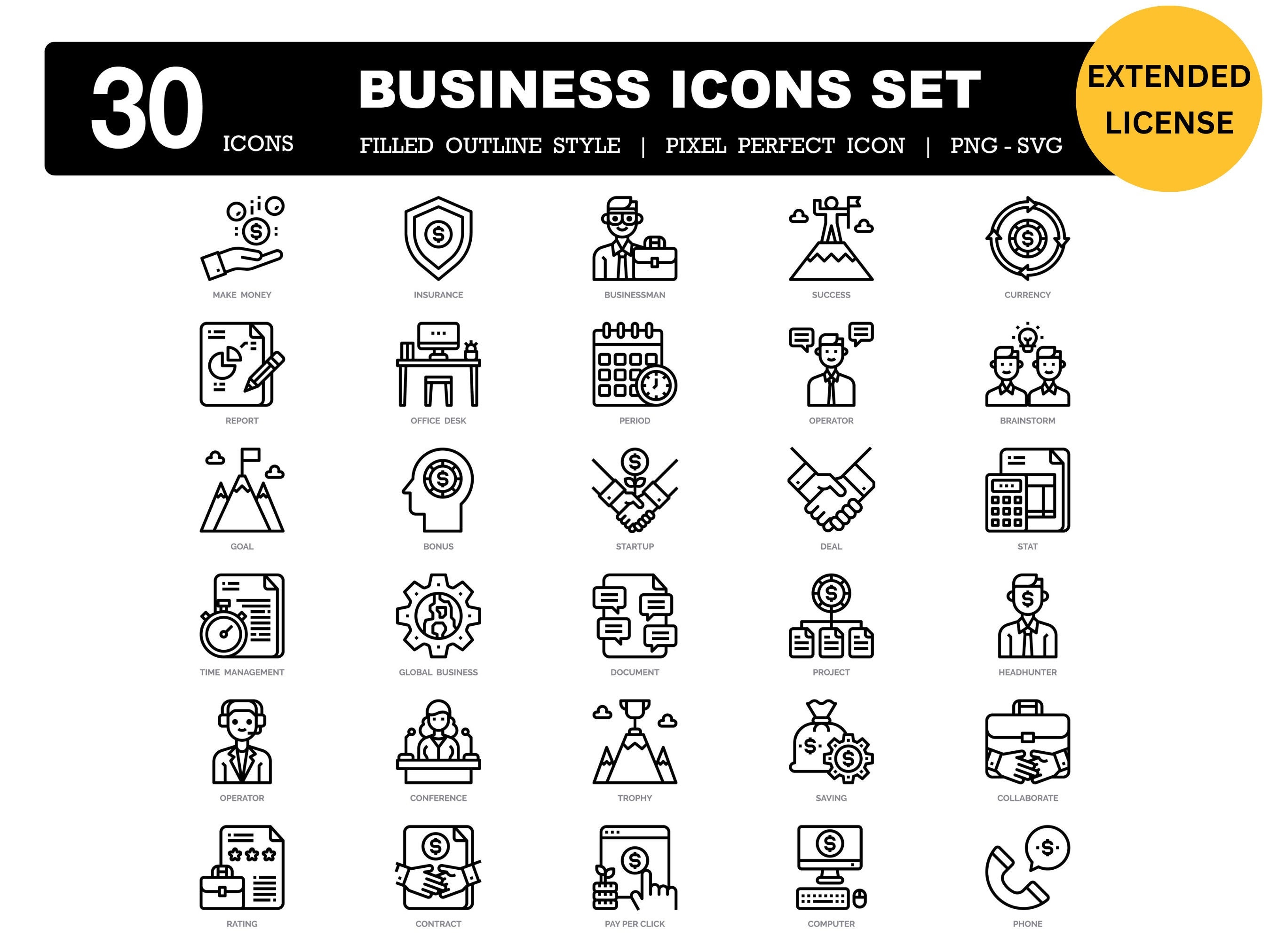 Business Icon Set Corporate Icon Pack Office Icons Vector Icons for ...