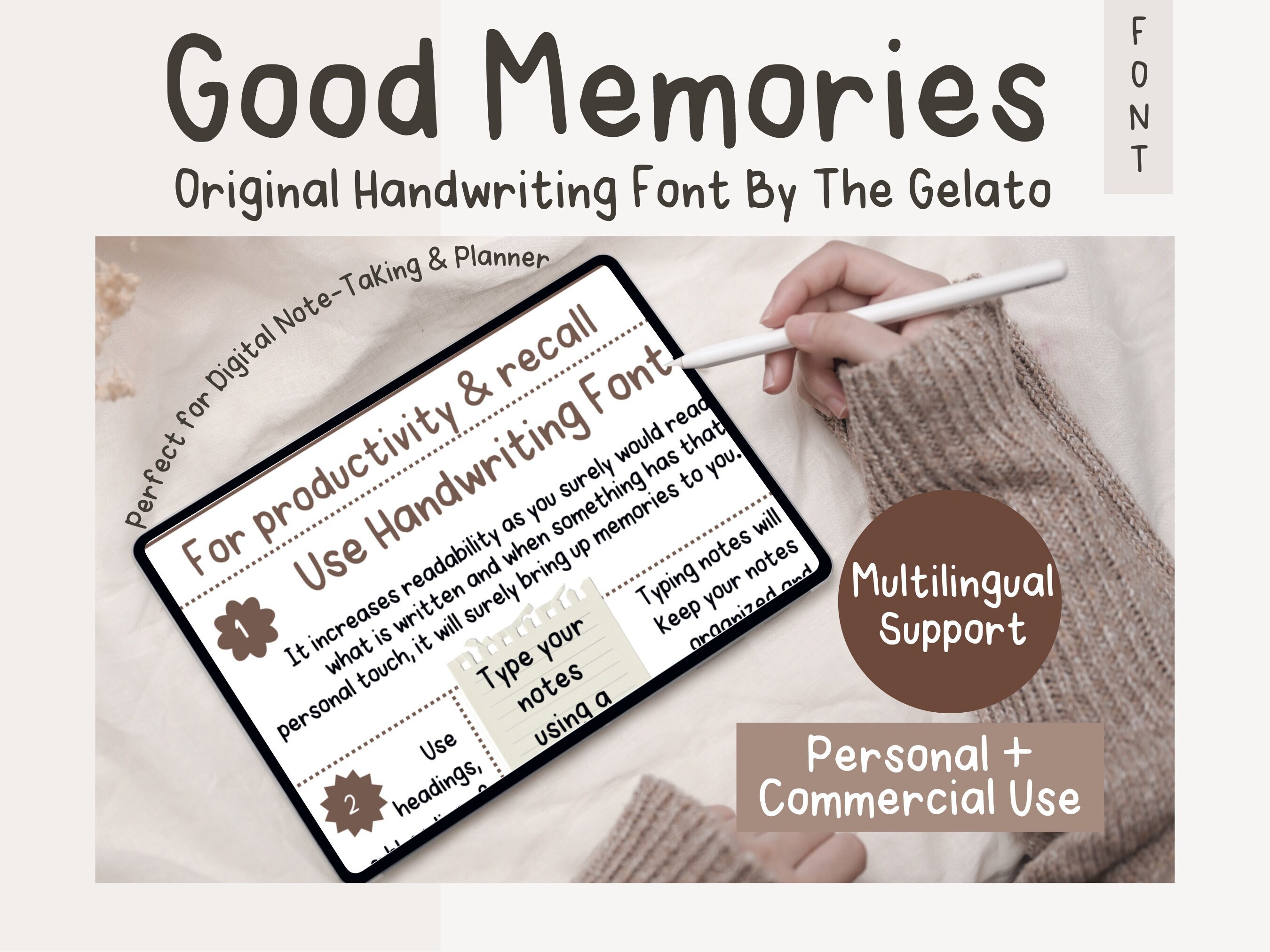 Clean Handwriting Font for Digital Note Taking Planner Handwriting ...