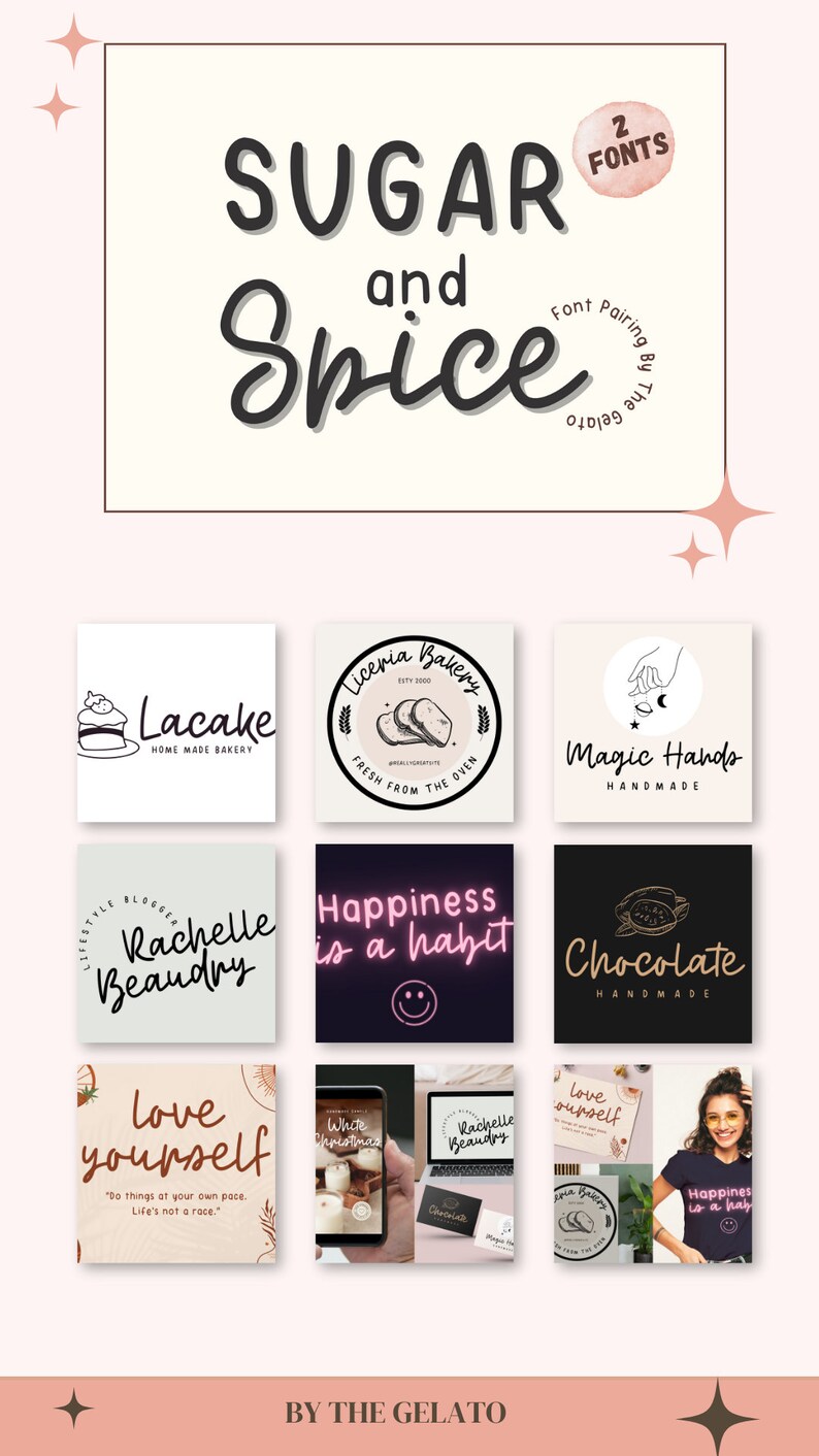 Monoline Branding Font Duo Script Font Pairing Handwriting Font Duo Cursive Font Bundle Canva ...