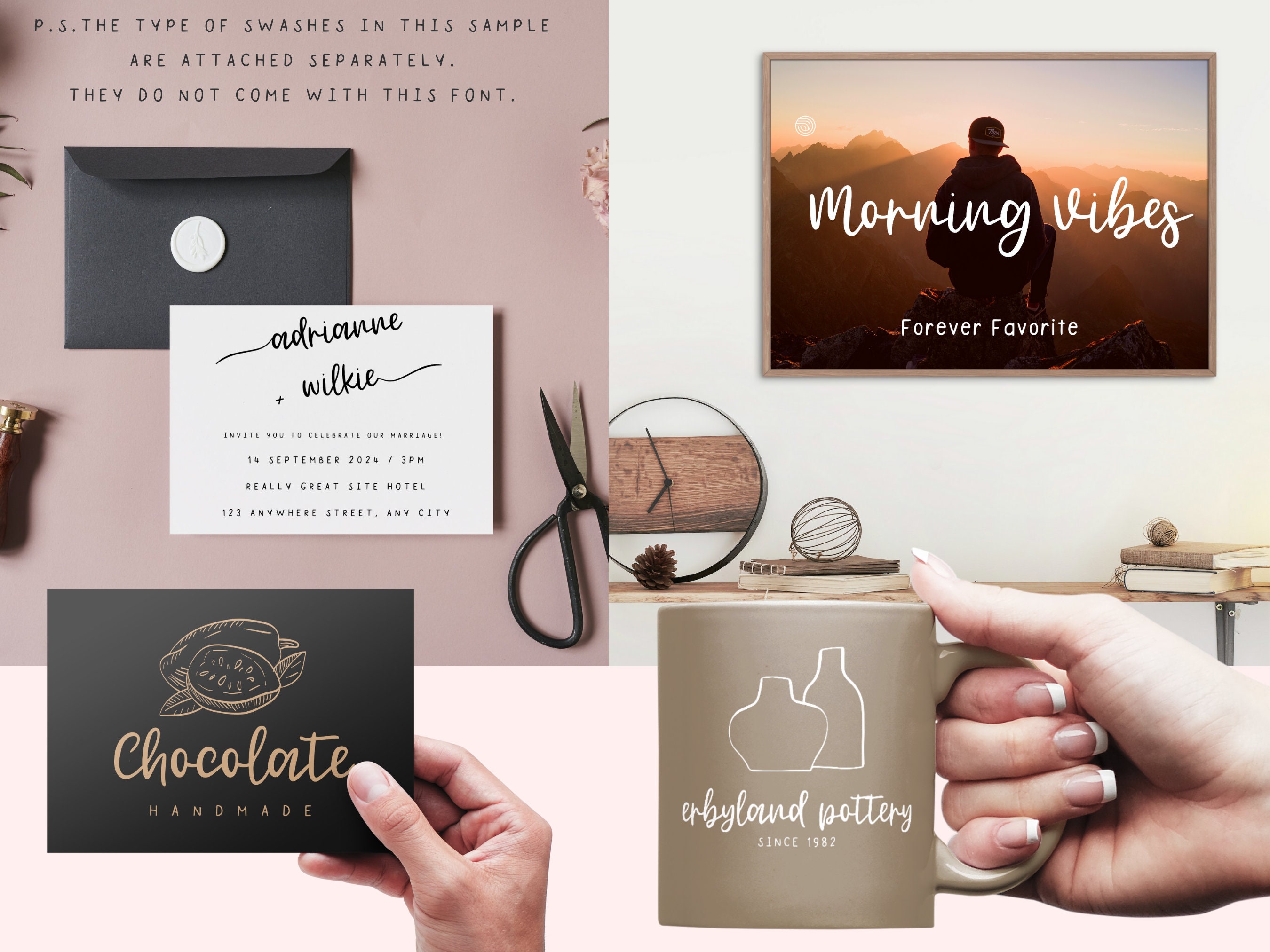Handwritten Script Font Bundle Sweet Cursive Font Scrapbook Font Canva ...